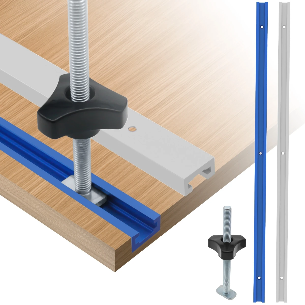 Double-Cut Profile T Track and T Bolt Knob , Universal T Track for ...