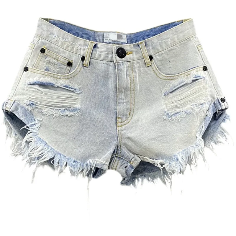 Short-en-denim-taille-basse-pour-femme-jean-d-chir-pantalon-jambes ...