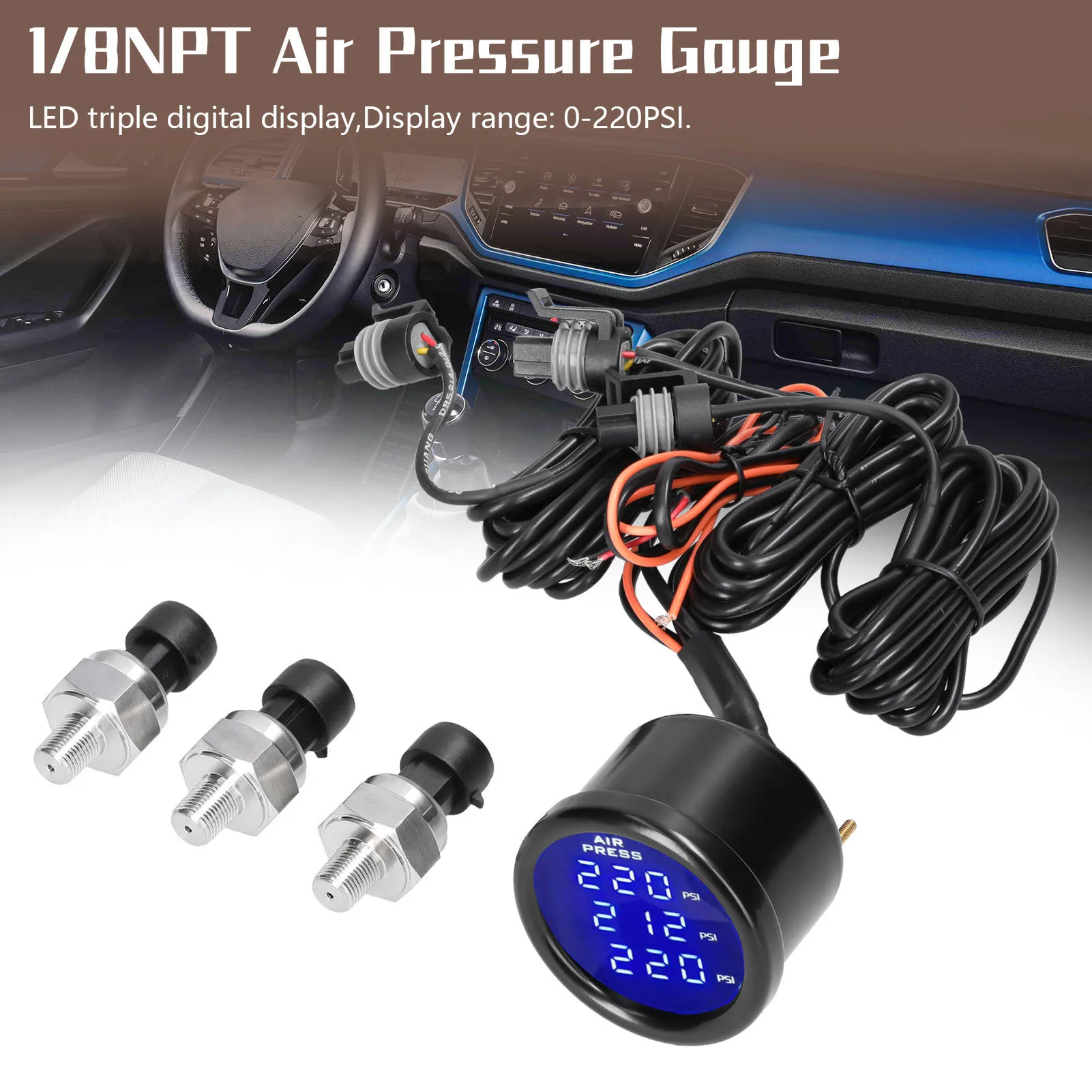 LED-Digital-Air-Suspension-Gauge-with-3pcs-1-8NPT-Sensors-0-220PSI ...