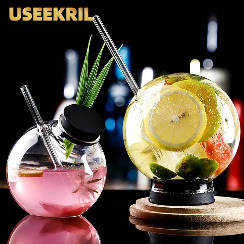 Ball-Shaped-Straw-Cup-Creative-Straw-Cocktail-Glasses-Cup-Reusable ...