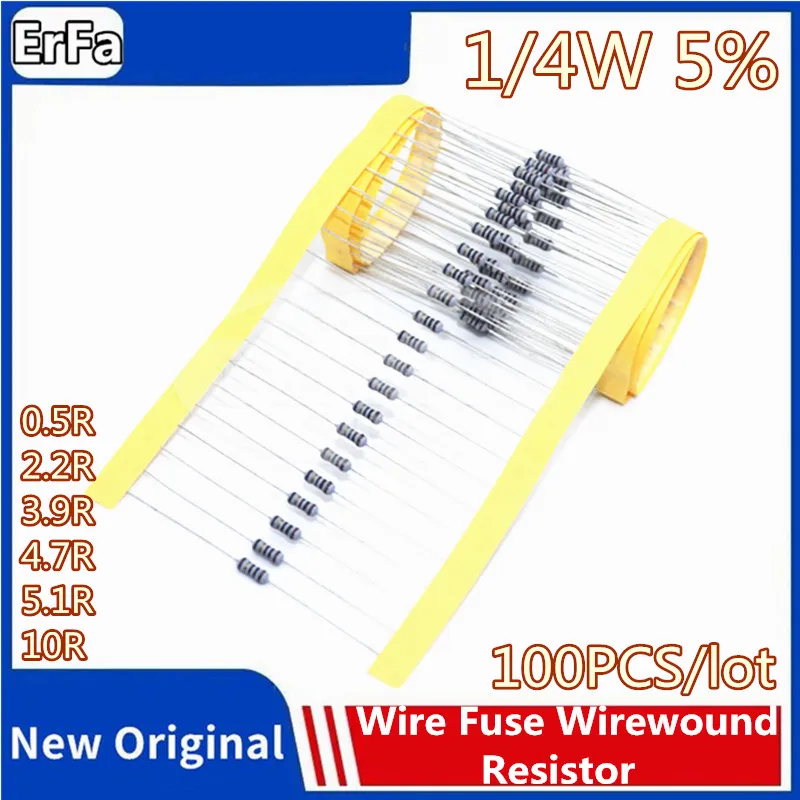 100pcs-1-4W-Wire-Fuse-Wirewound-Resistor-5-0-5R-2-2R-3-9R-4-7R.jpg