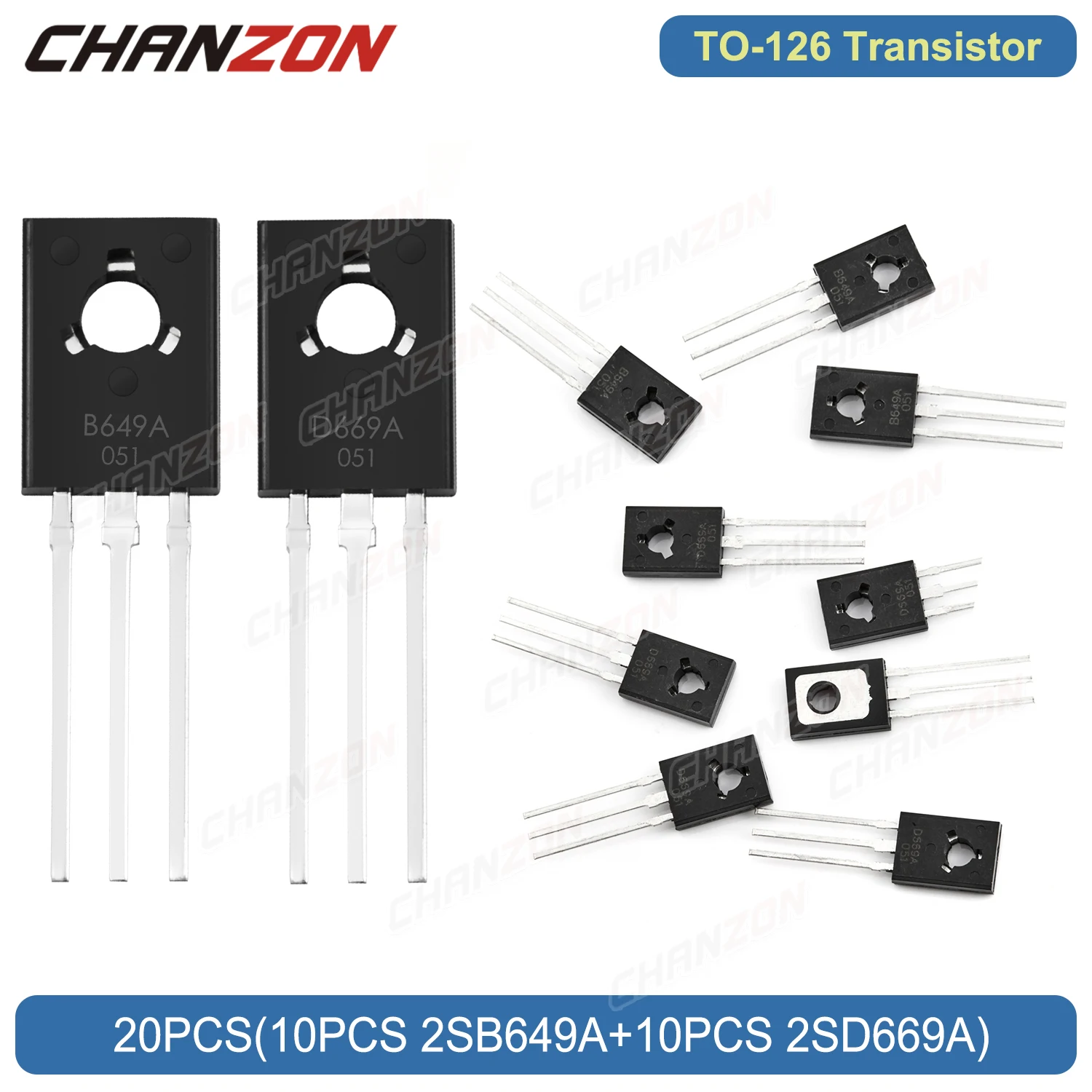 20PCS-10PCS-2SB649A-10PCS-2SD669A-TO126-NPN-PNP-Transistor-Kit-Bipolar ...