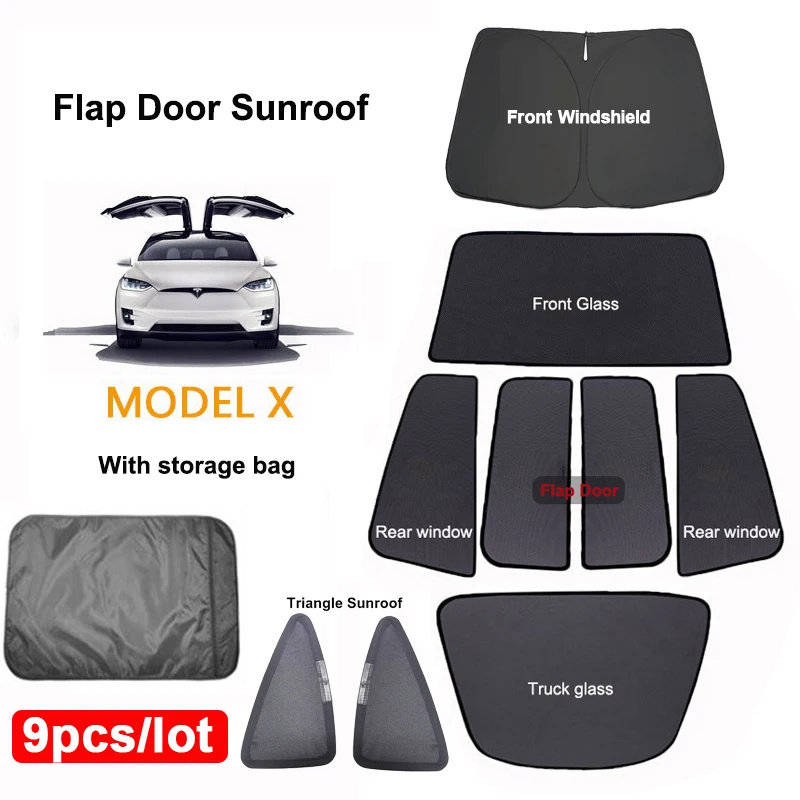 2023 Skylight Blind Shading Net For Tesla Model X Front Glass Flap Door ...