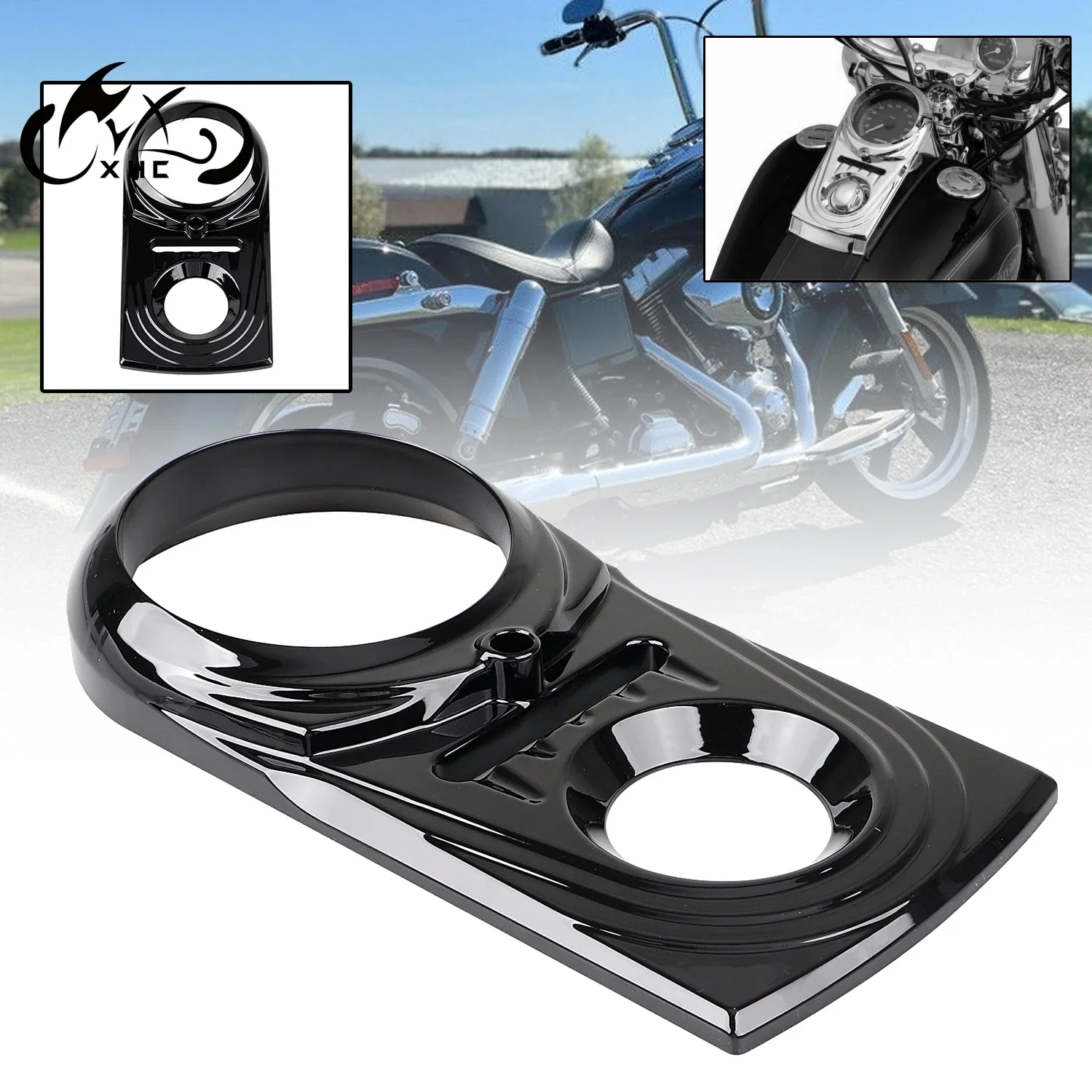 Gloss-Black-Motorcycle-Dash-Panel-Insert-Panels-Instrument-Cover-For ...