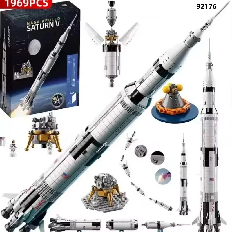 1969PCS Apollo Saturn 5 Model Building Blocks Space Rocket Series Set ...