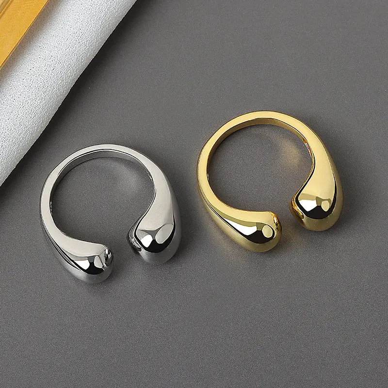 2024-New-Exaggeration-Punk-Water-Droplets-Distortion-Irregular-Wide-Version-Gold-Color-Ring-For ...