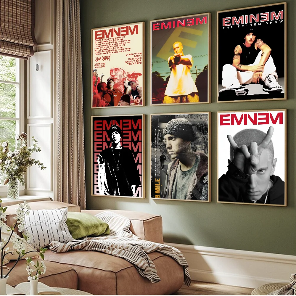 Rapper E-Eminem DIY Sticky Poster Vintage Room Bar Cafe Decor Home ...