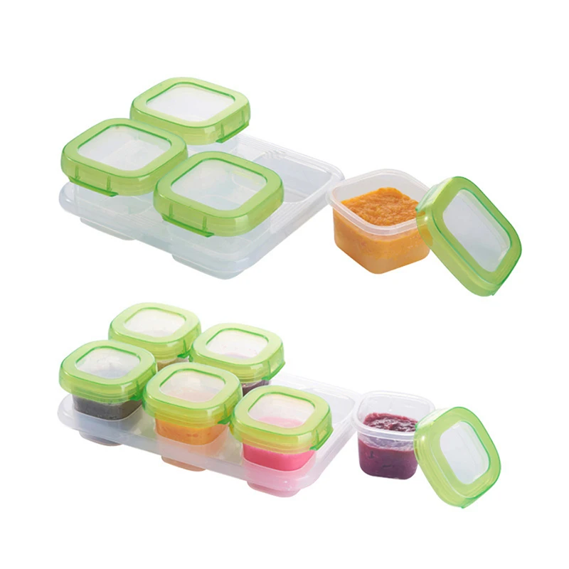 Plastic-Food-Container-Set-with-Sealed-Lid-60ml-120ml-Baby-Puree-Snack ...