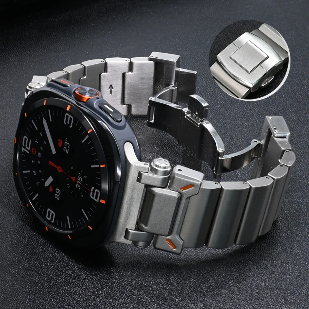 Luxury-Titanium-Band-for-Samsung-Galaxy-Watch-Ultra-47mm-Stainless-Steel-Men-Bracelet-for ...