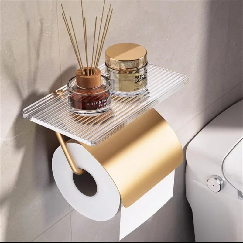 Soporte de papel higiénico de Metal para baño, organizador de montaje en pared, soporte para ...