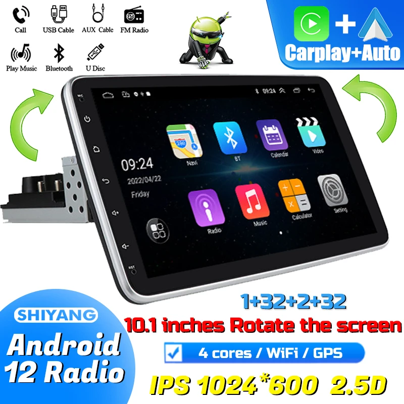 Car-Android-12-Player-1din-360-Degree-Rotating-Large-Screen-Navigation ...