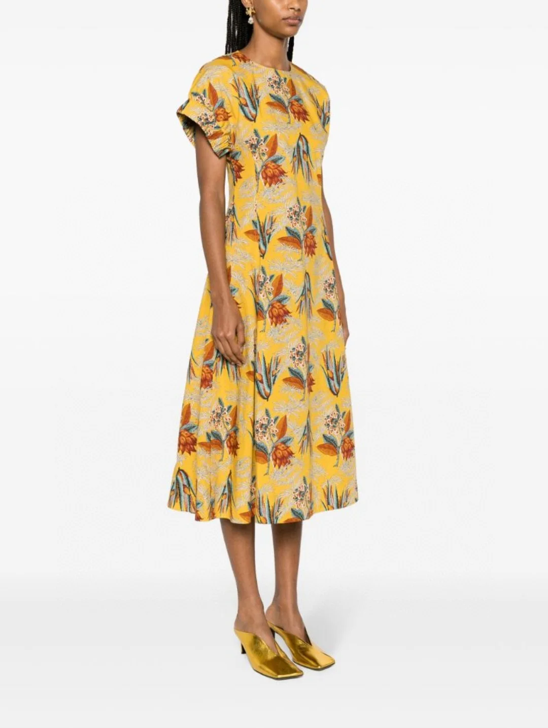Ulla-J0h-Summer-Women-Dress-Rufflese-O-Neck-Short-Sleeve-Vintage-Mid ...