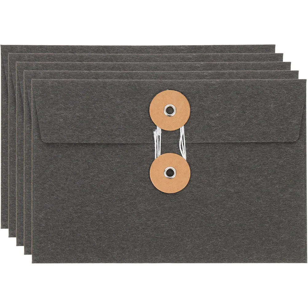 5Pcs Kraft Paper String Envelopes Thickened File Bags Vintage Document ...