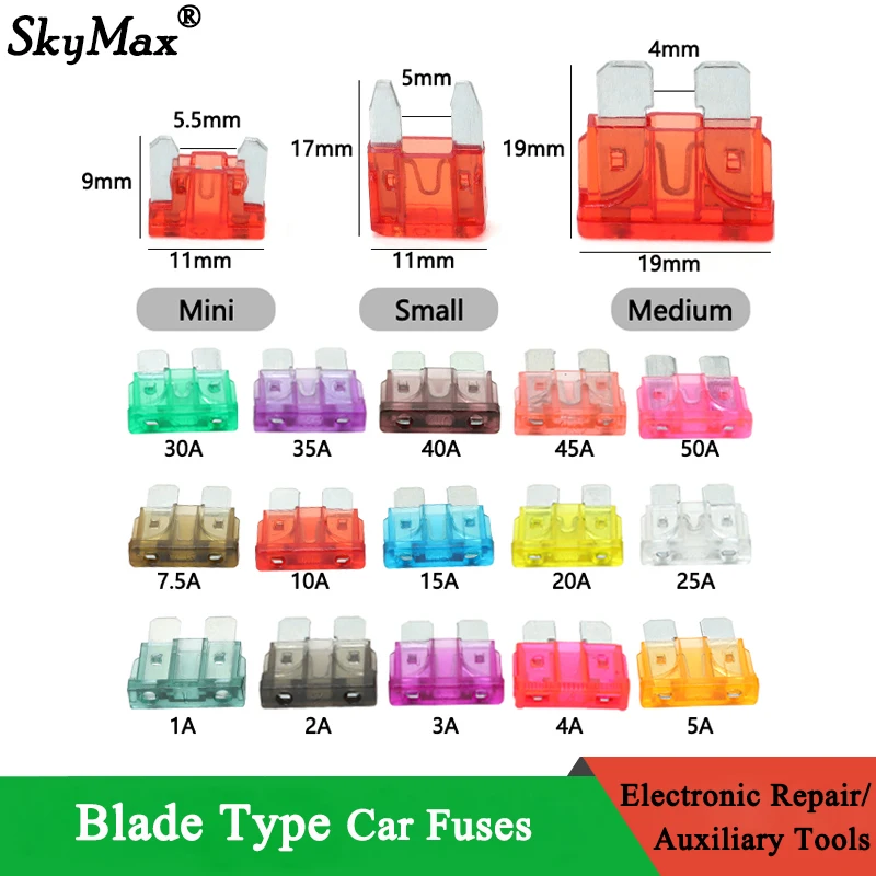 Car-Fuses-Automotive-Blade-Type-1-50A-Mini-Small-Medium-12v-DC ...