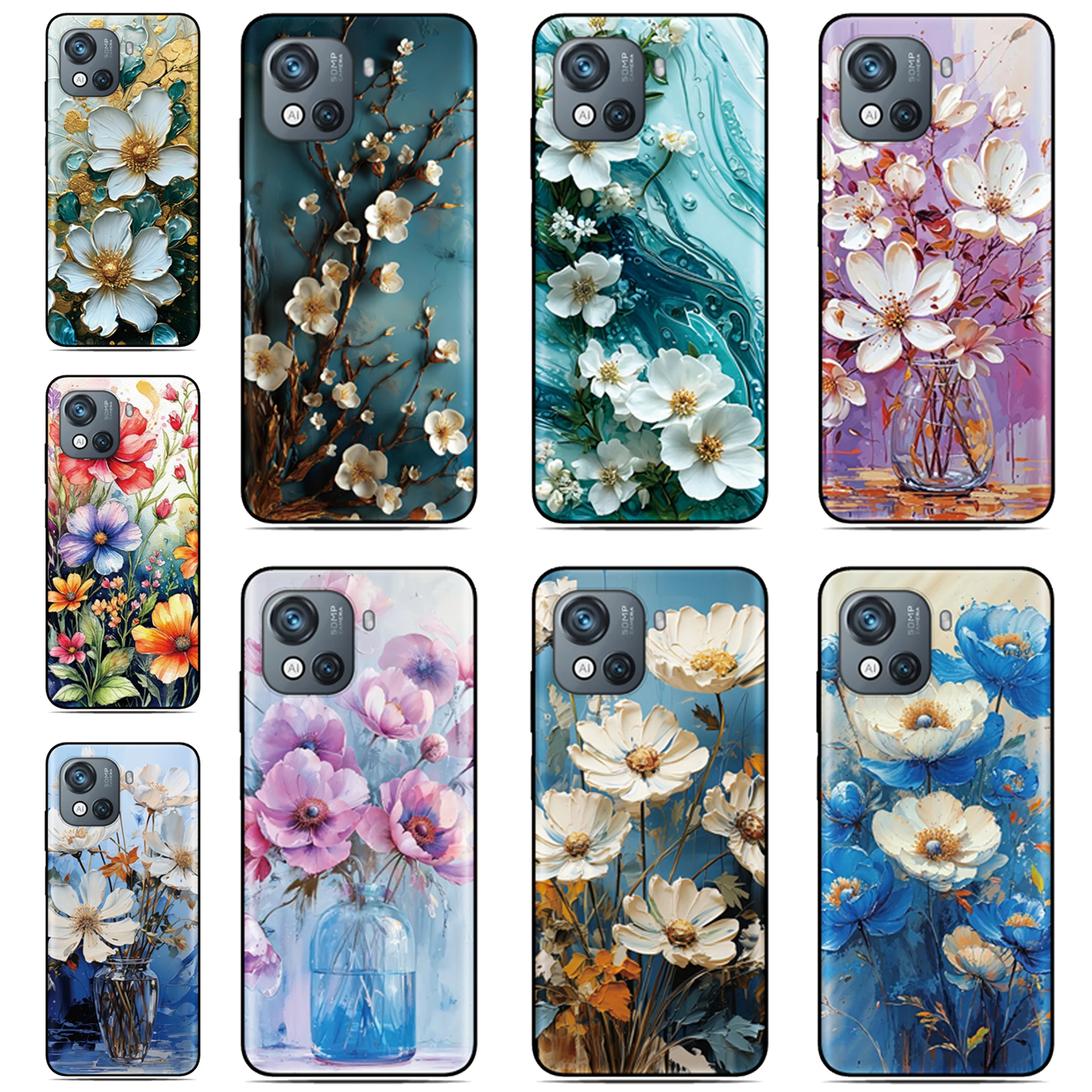 Floral Flower Phone Case For Alcatel V3 Pro Classic 1B 1S 1SE 3L 1 1C ...