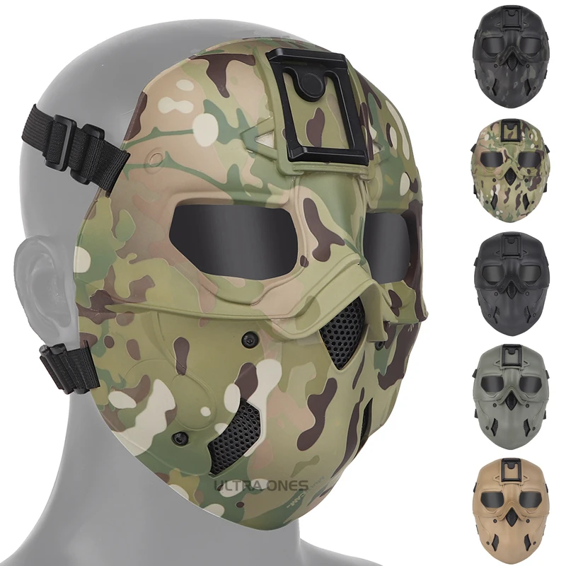 Airsoft Tactical Mask Full Face with Lens Impact Resistant for ...