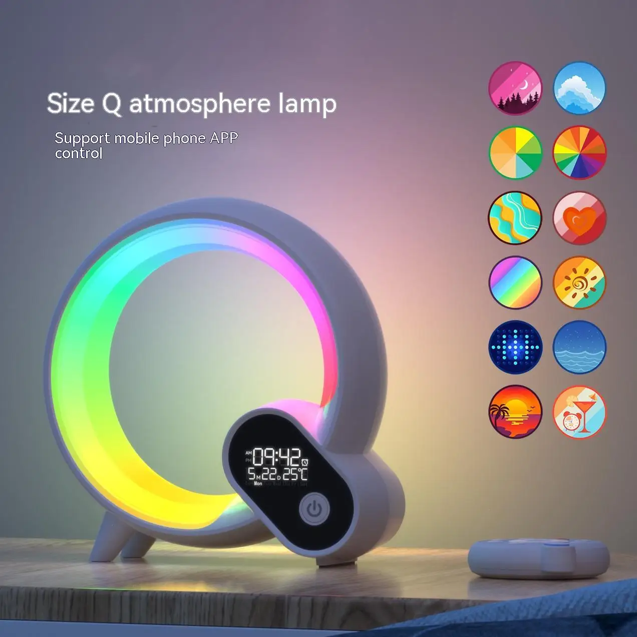 Creative-Q-Light-Analog-Sunrise-Digital-Display-Alarm-Clock-Bluetooth ...