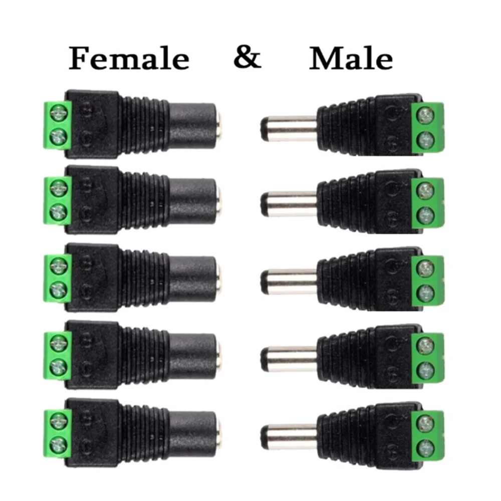 1-10-Pcs-12V-DC-Power-Male-Female-Plug-Adapter-Connector-Plug-Jack ...
