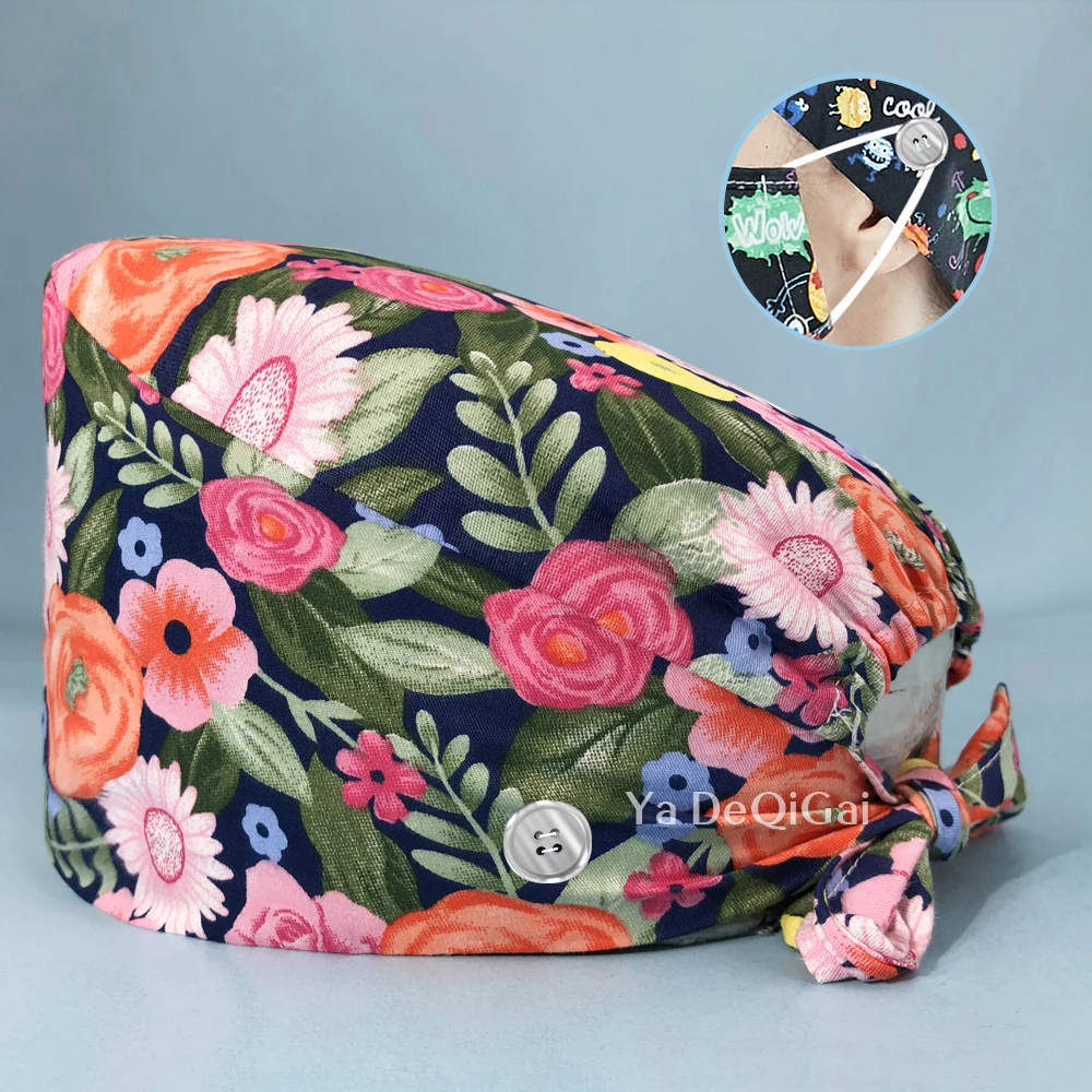 Medical-Scrubs-Printed-Doctors-Surgical-Nurse-Operating-Room-Caps-Men ...