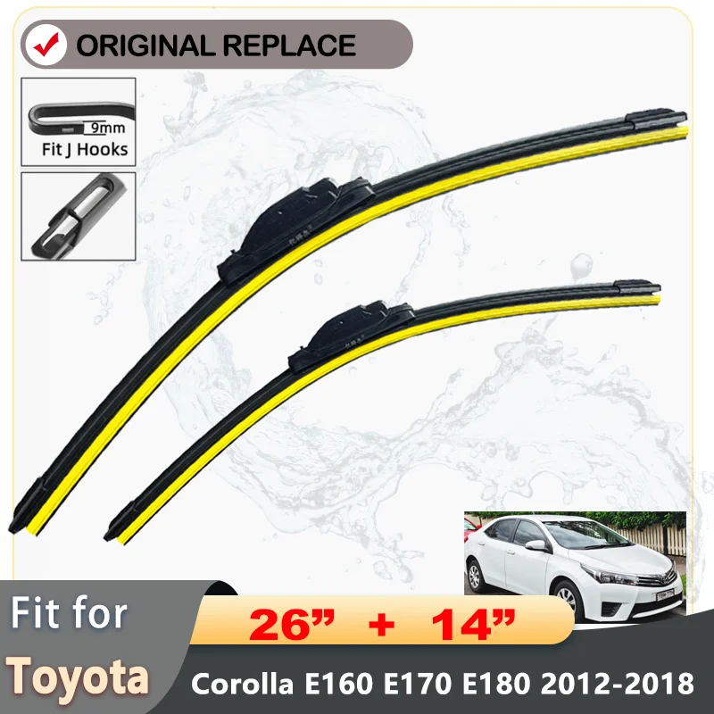2PCS-For-Toyota-Corolla-E160-E170-E180-2012-2018-26-14-Front-Wiper ...