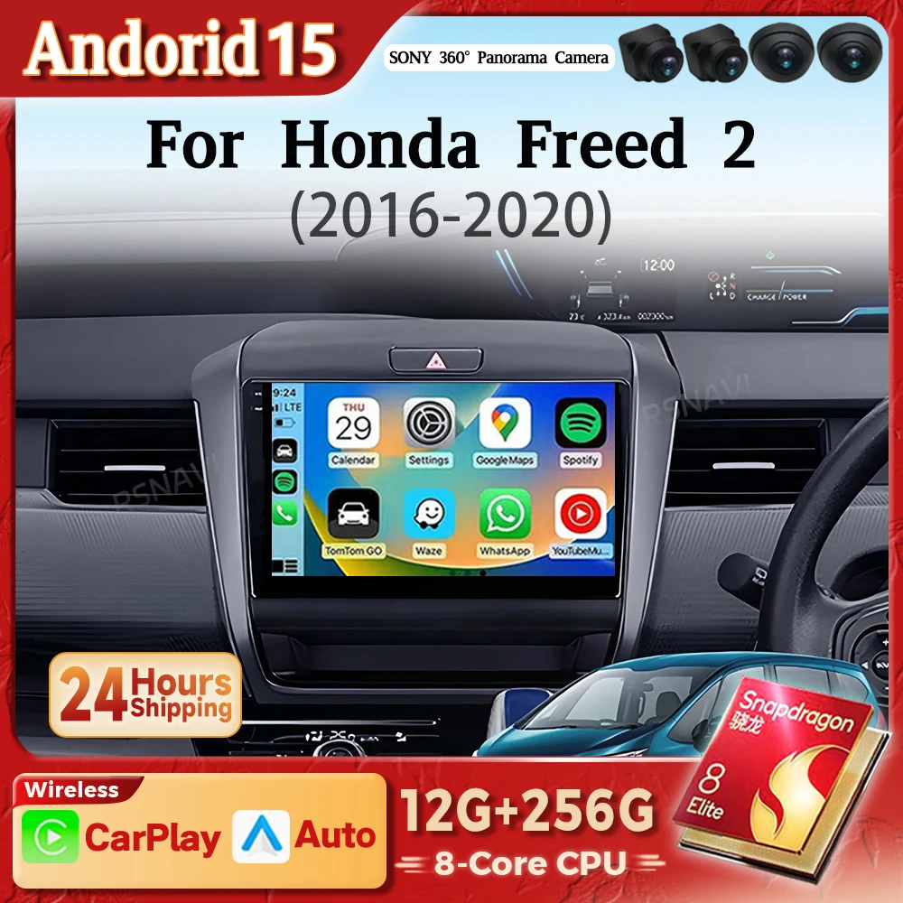 Android 15 Carplay Auto 2K Screen Car Radio Multimedia Player For Honda ...