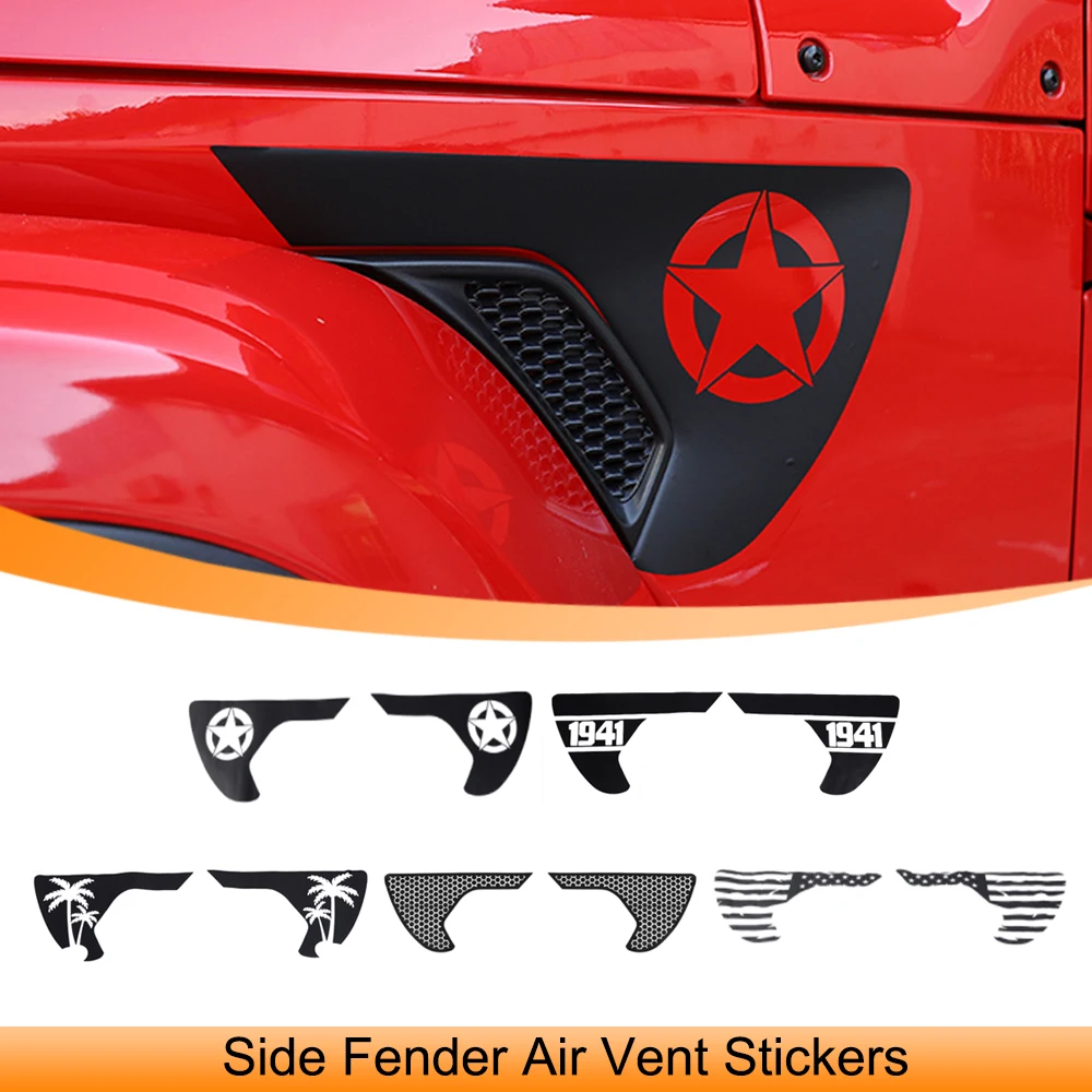 Car-Side-Fender-Air-Intake-Vents-Stickers-Trim-Decoration-Cover-for ...