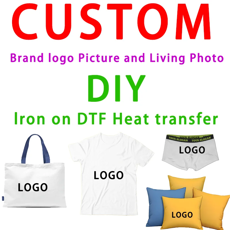 Custom Brand Logo or Picture Iron On Heat transfer Stickers For ...