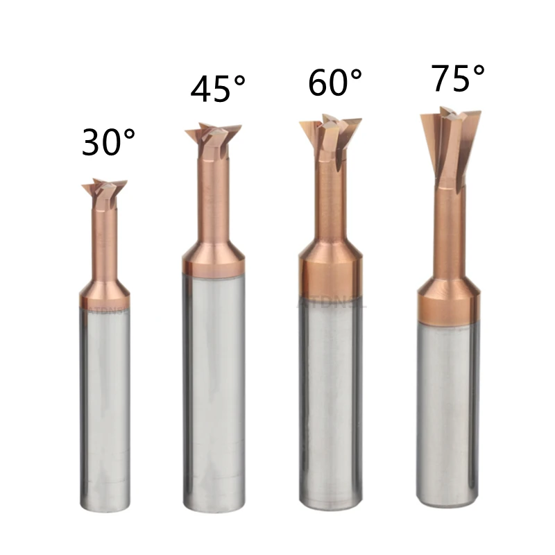 더브테일 밀링 커터 Cnc T 슬롯 밀링 공구 카바이드 엔드 밀 챔퍼 T 타입 밀링 커터 30 45 60 75 도