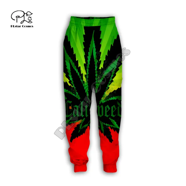 Weed Joggers Rasta Colors Weed Leaf Print Pants (Unisex) | Shopee