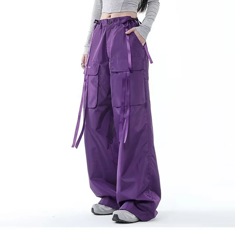 Pantalones-Cargo-holgados-Y2k-para-mujer-Streamer-p-rpura-Hip-Hop-ropa ...