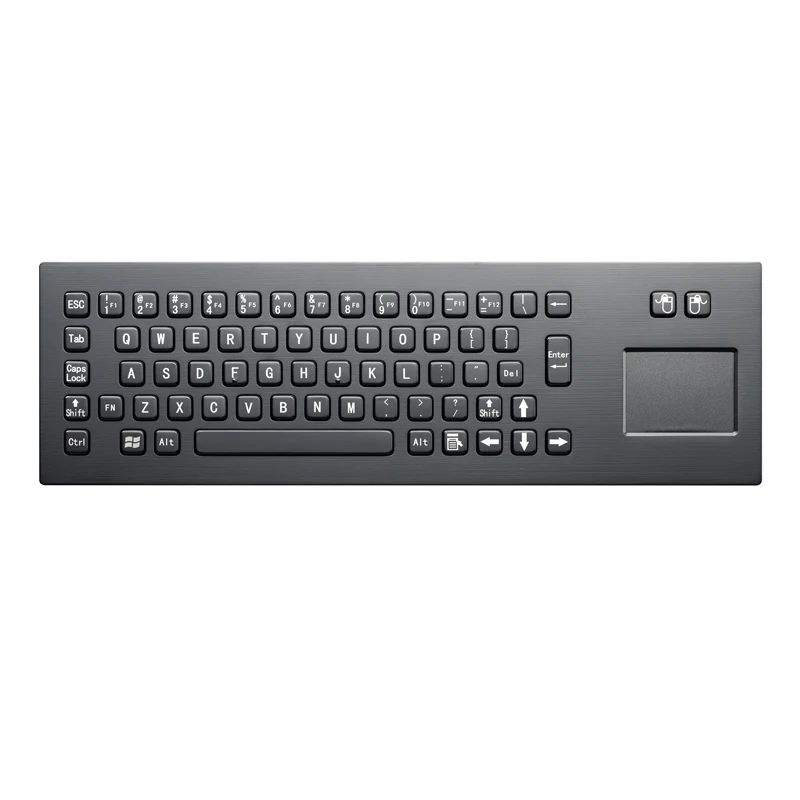Black-IP65-Metal-Industrial-Stainless-Steel-USB-Keyboard-With-Touchpad ...