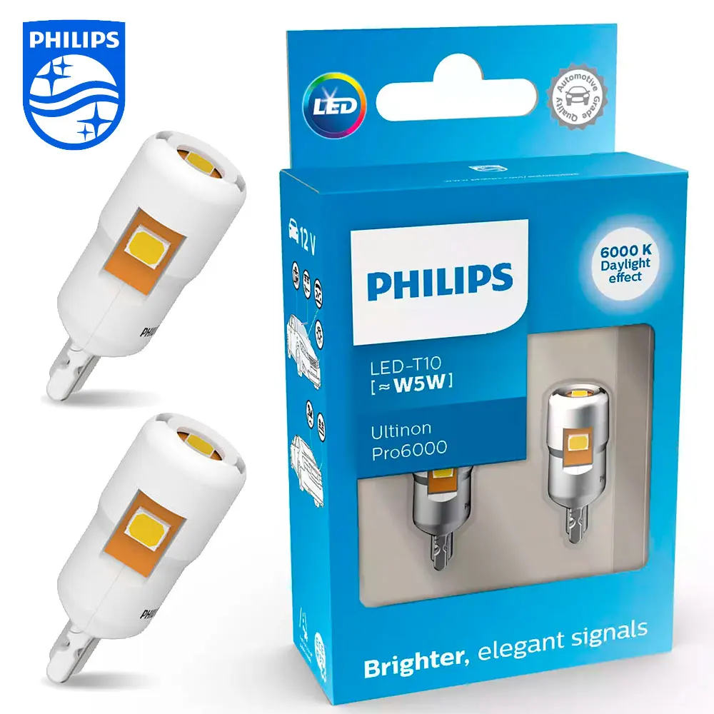 Luces-Philips-W5W-T10-W2-1x9-5d-Ultinon-Pro6000-2-piezas-11961CU60X2 ...