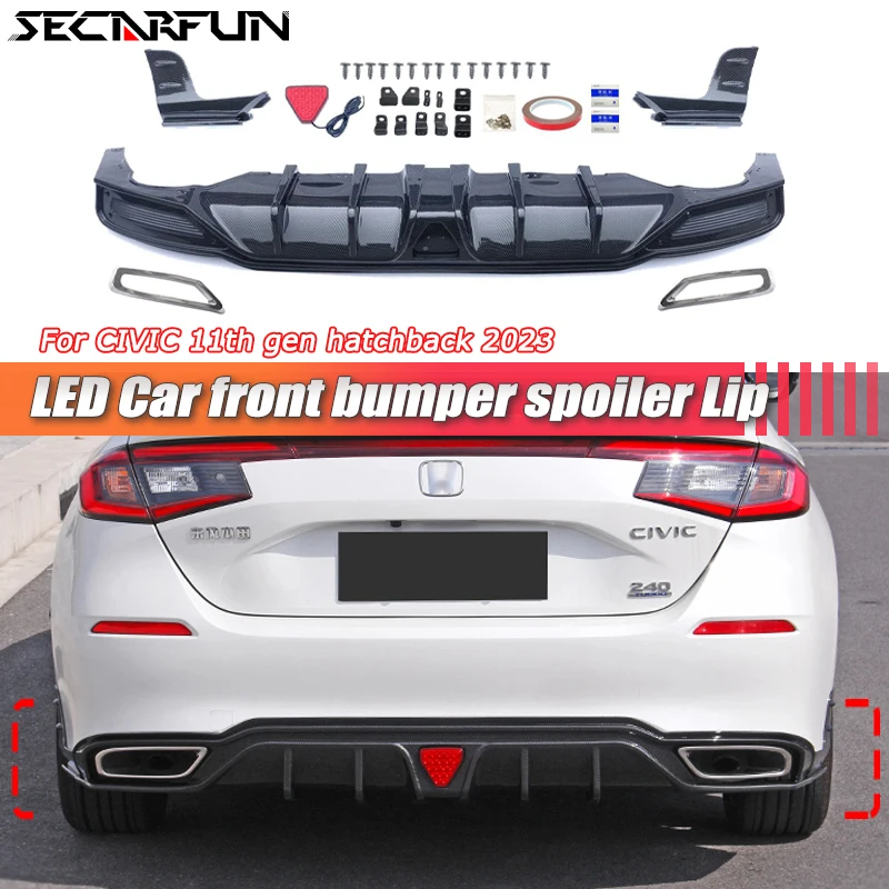 For-Honda-CIVIC-11th-Gen-Hatchback-2023-e-HEV-Car-Rear-Bumper-Body-Kits ...