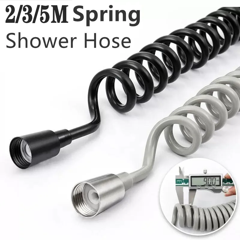 1.5m/2m/3m/5m Telephone line Shower Hose PU Bathroom Spring Flexible ...