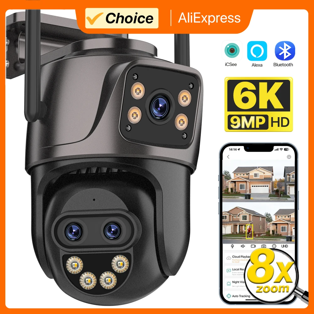 6K-Ultra-HD-WiFi-IP-Camera-Outdoor-8x-Zoom-Three-Lens-Dual-Screen-3K ...