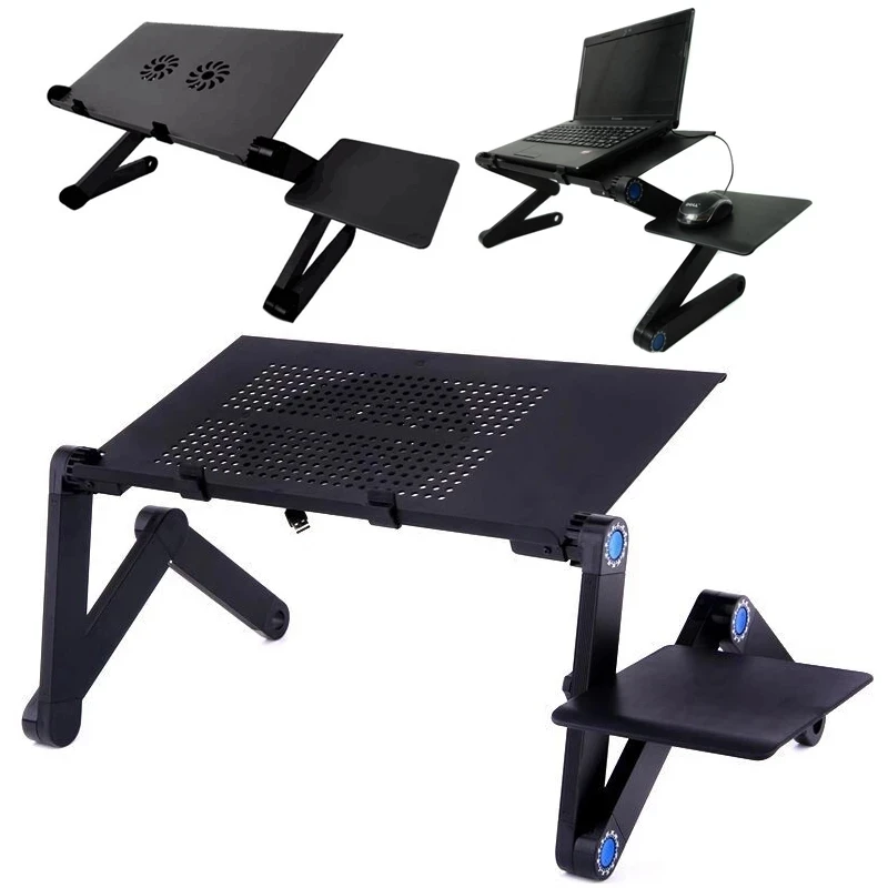 Cooling Fan Laptop Desk Portable Adjustable Foldable Computer Desks ...
