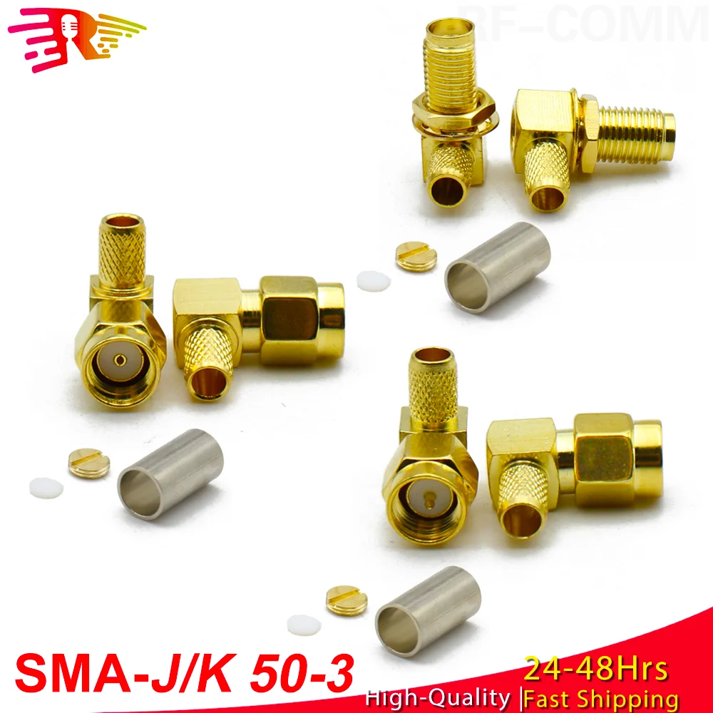 SMA Male Plug SMA Female Jack Connector RP SMA Female Crimp 90 Degree ...