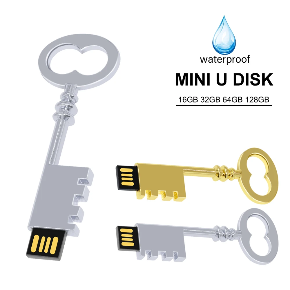 Pendrive 128gb Usb Creative Gold Key Usb 2.0 Usb Flash Drive Pendrive ...