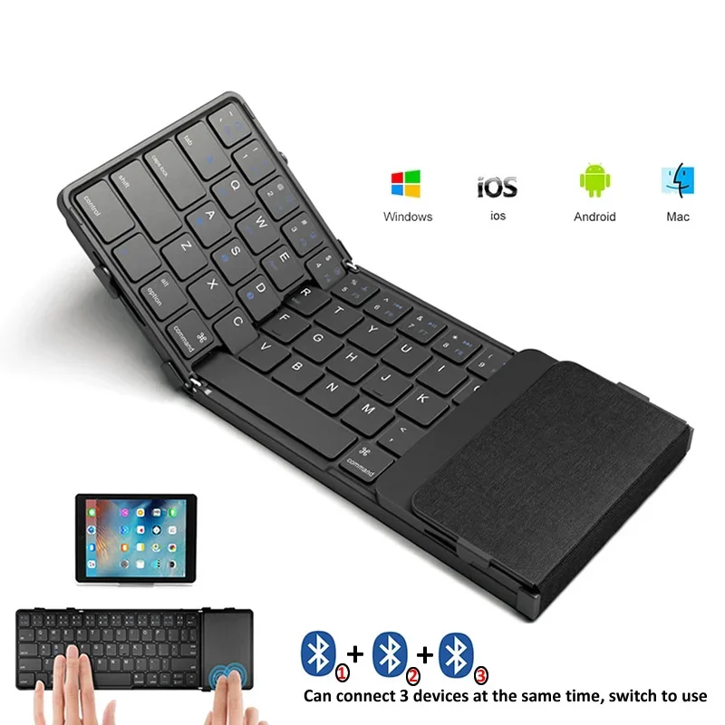Travel-Wireless-Folding-Keyboard-with-Touchpad-Rechargeable-Universal ...