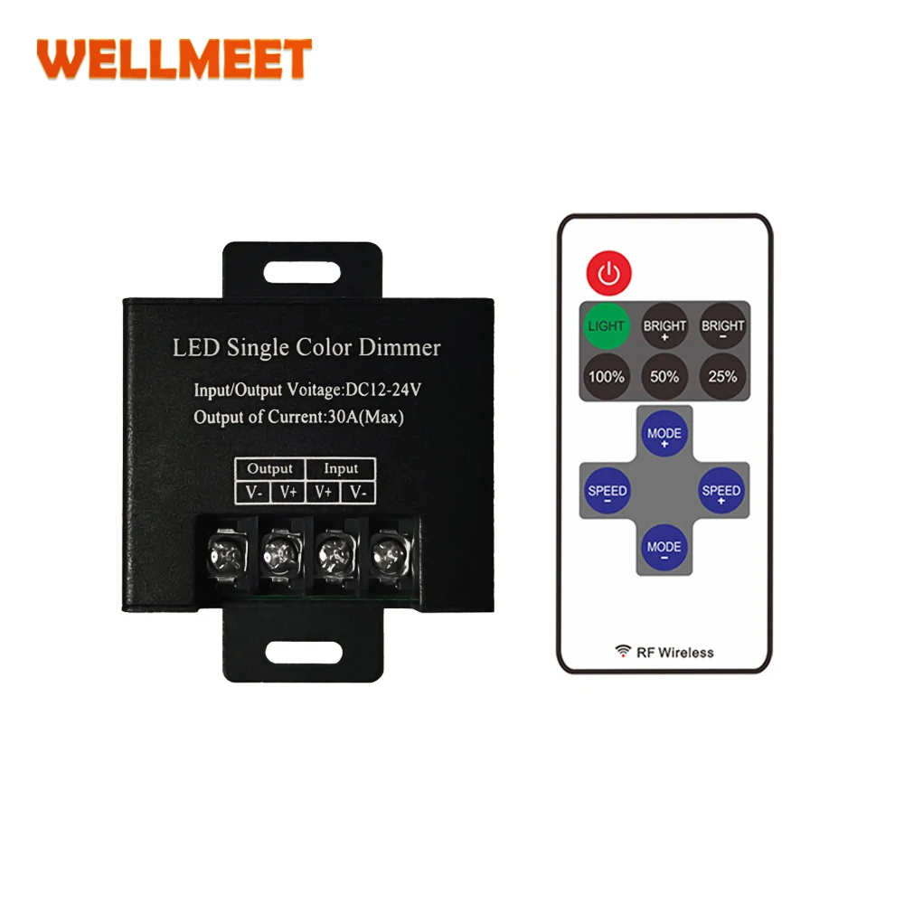 11Keys-Wireless-Single-Color-RF-LED-Dimmer-Brightness-Adjustable12V-24V-Volt-30A-720W-DC-LED ...