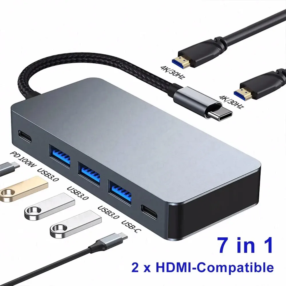 7-In-1-Docking-Station-Hub-Usb-3-0-Multifunctional-Usbc-Pd100w-2-Hdmi ...