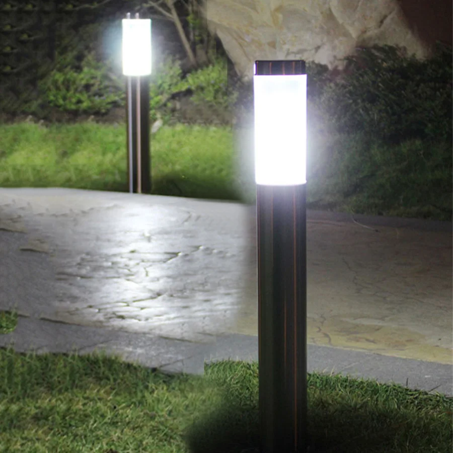 Stainless-Steel-Outdoor-Lantern-Pathway-Light-with-E27-Bulb-Fence-Floor ...