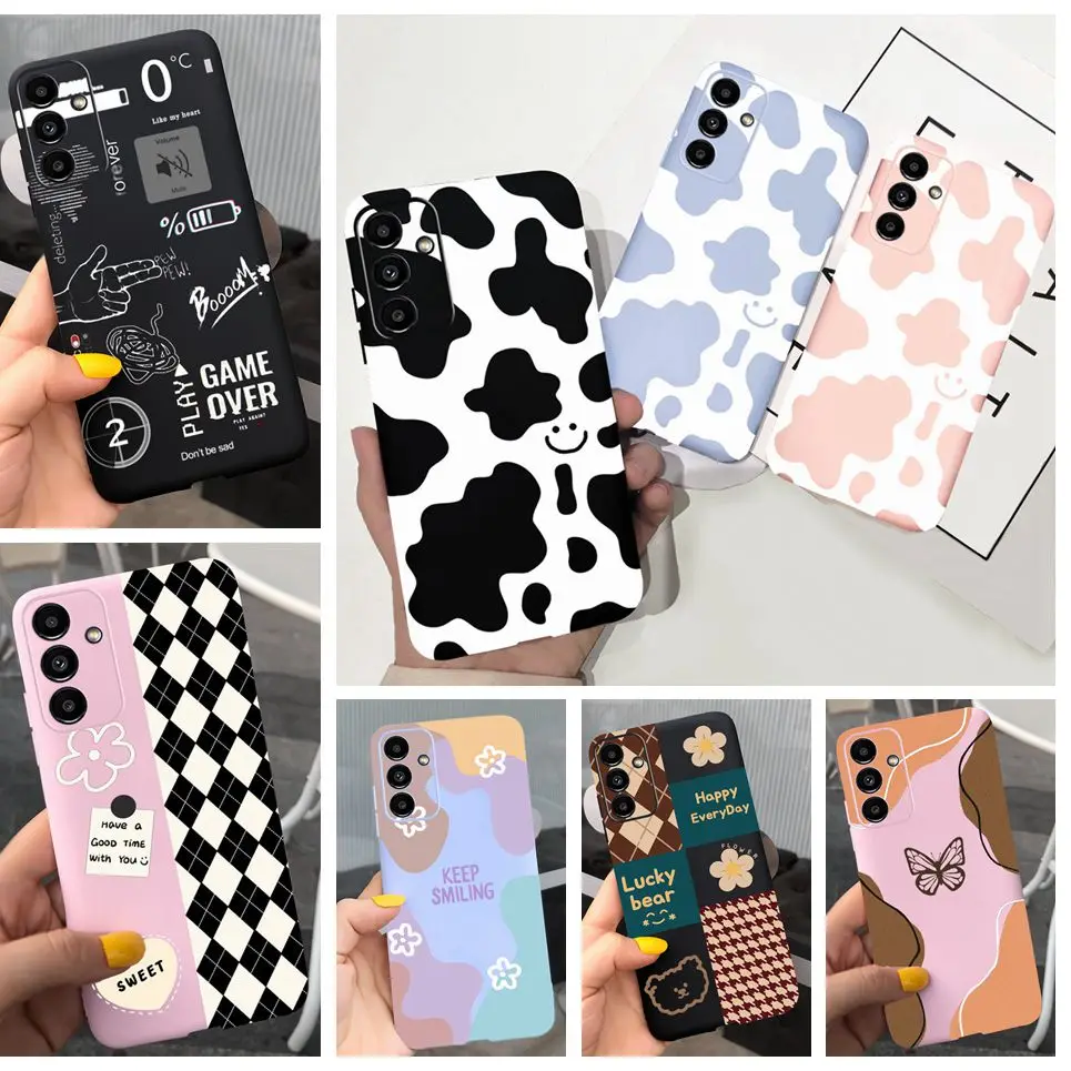 For Fundas Samsung Galaxy M14 Case Cover Luxury Jelly Fashion Color ...