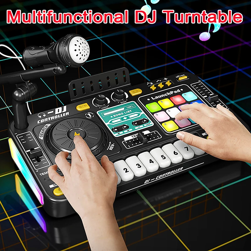 Kid DJ Mixer with Microphone Multifunctional Electronic Piano Keyboard ...