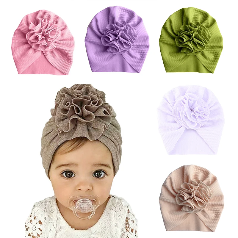 Cute Flower Baby Hat Toddler Turban Infant Head Wraps Kids Bonnet ...