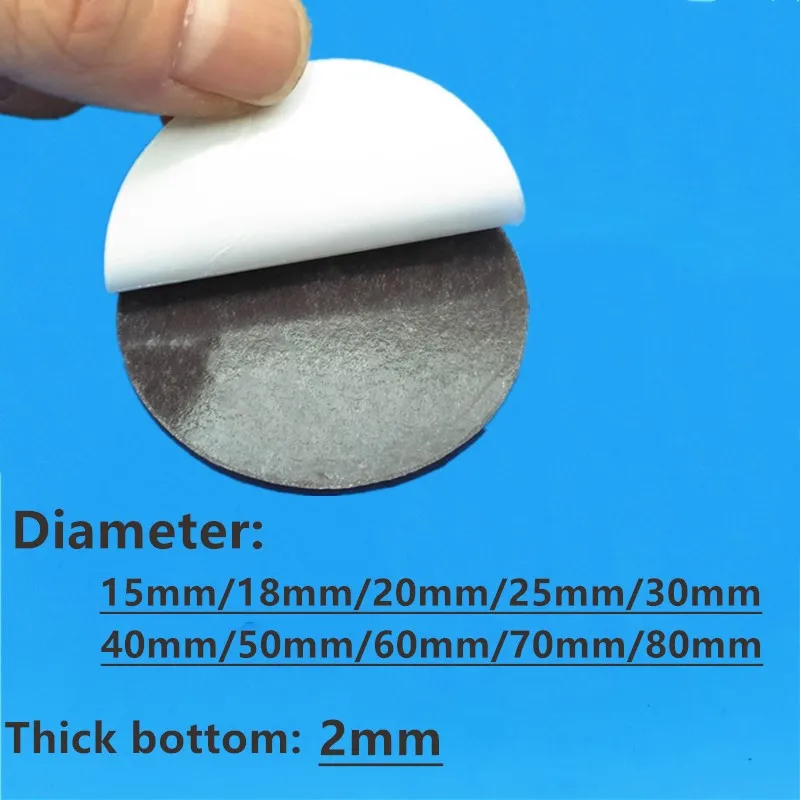 Disc Flexible Magnet 20mm 30mm 40mm 50mm 60mm 70mm 80mm with 3M self ...