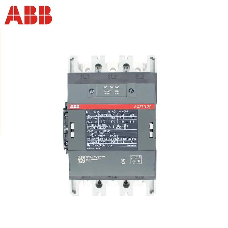 ABB 3-ploe contactors AX series 1NC & 1NO 50HZ/60HZ 24V~440V 370A AX370 ...