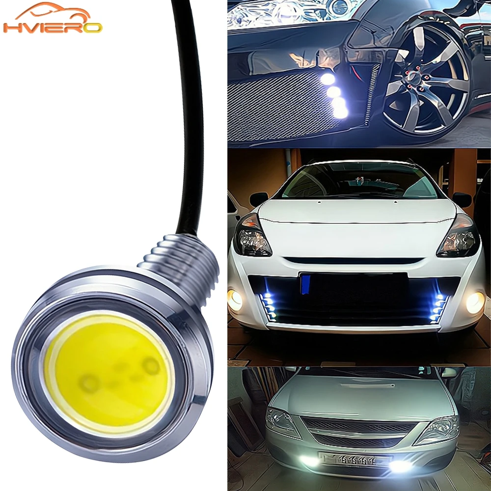 Auto LED Black Shell Silver Day Running Ultra Bright Eagle Eye Car 12V ...