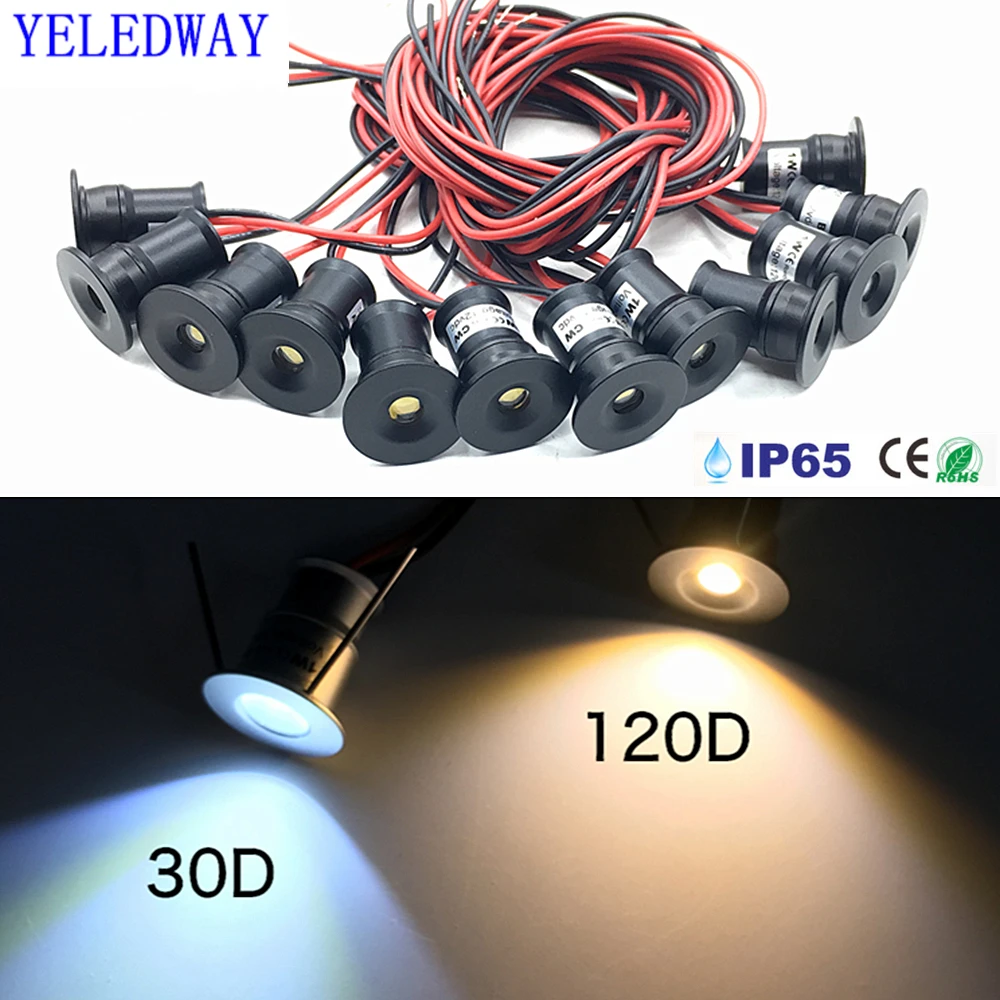 IP65 Mini Downlight Led 12V Dimmable Embedded SpotLight 1W led Stair ...