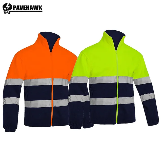 Reflective Strip Patchwork Work Jacket Men High Visibility Safety ...